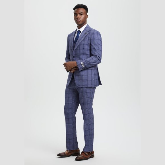 Stacy Adams | Suits & Blazers | Stacy Adams Windowed Plaid 3pc Mens ...
